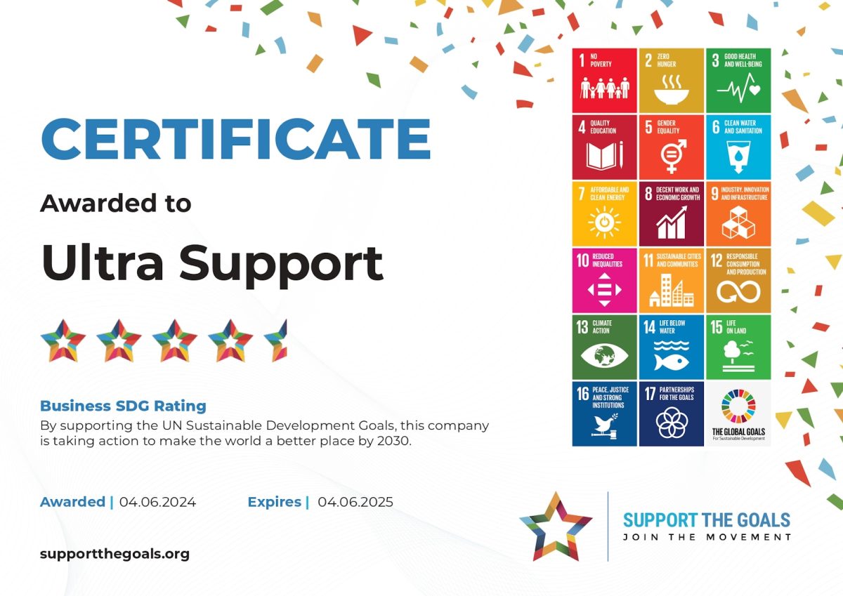 SDG - Our Certificate - Ultra Support